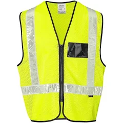Pioneer® Lime Mesh Reflective Vest Zip with White PVC Tape ...